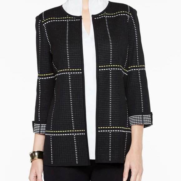 Misook | Jackets & Coats | Misook Xl Dashed Subtle Plaid Jacket | Poshmark